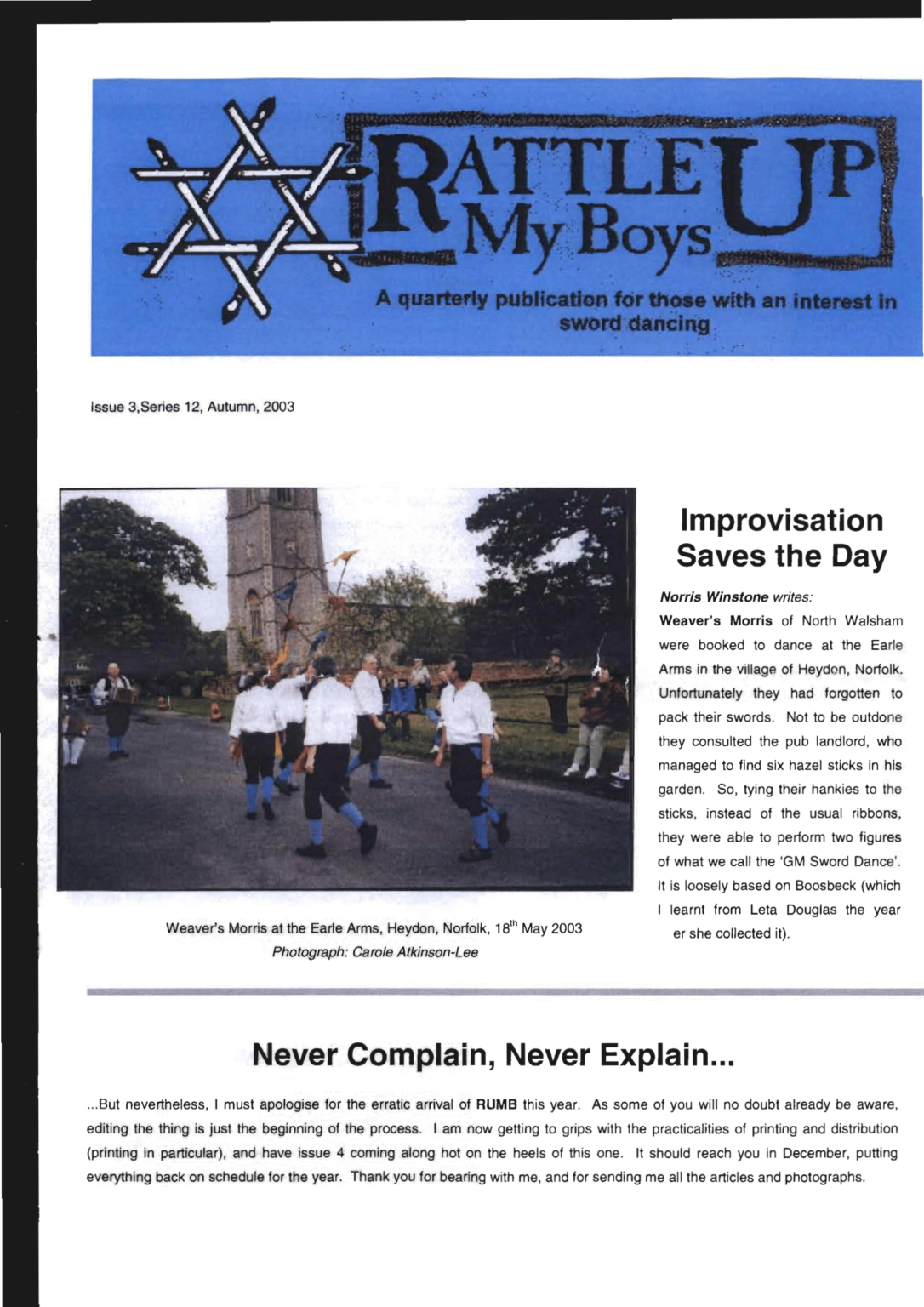 RUMB Series 12 Issue 3 – The Morris Federation